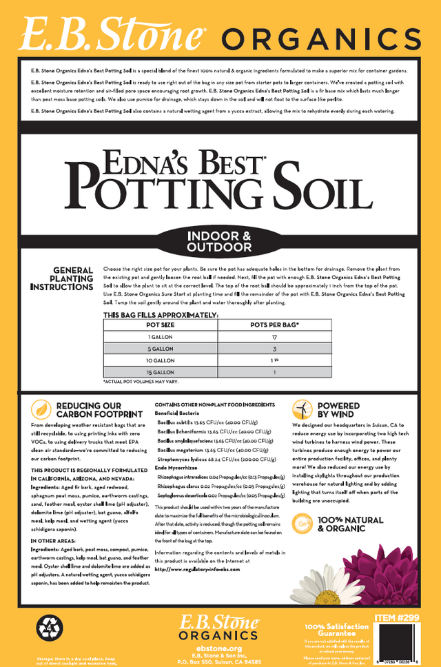 E.B. Stone Organics Edna's Best Potting Soil – Armstrong Garden Centers