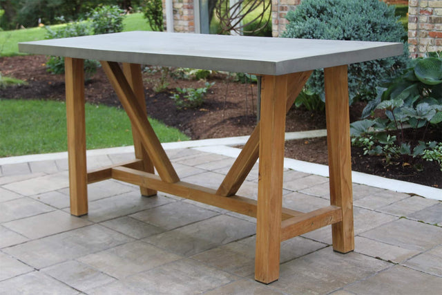 Teak and Wicker Counter Height Dining Set 7 Piece Set – Armstrong ...