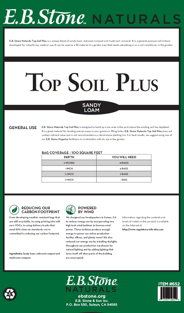 E.B. Stone Organics Top Soil Plus – Armstrong Garden Centers
