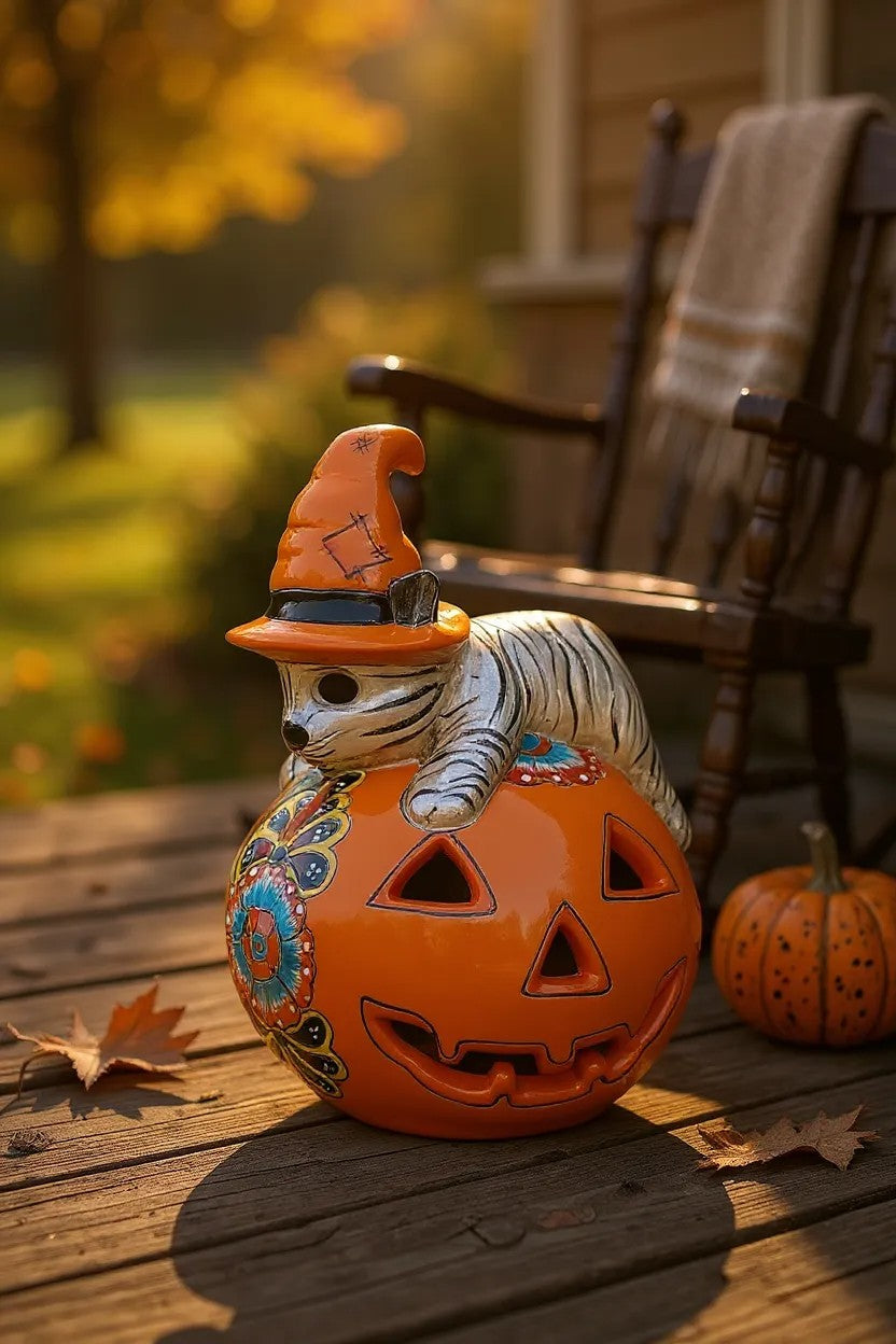 Talavera Colors Pumpkin with Cat Statue – Armstrong Garden Centers