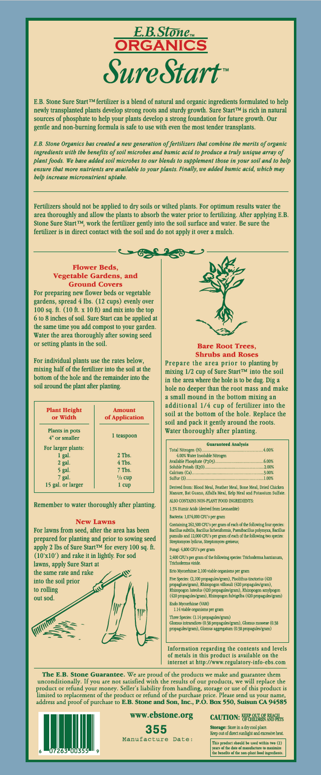 E.B. Stone Organics Sure Start 4-6-2 – Armstrong Garden Centers